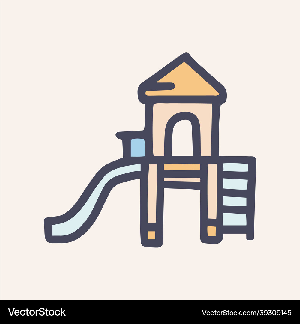 Children slide color doodle simple icon Royalty Free Vector