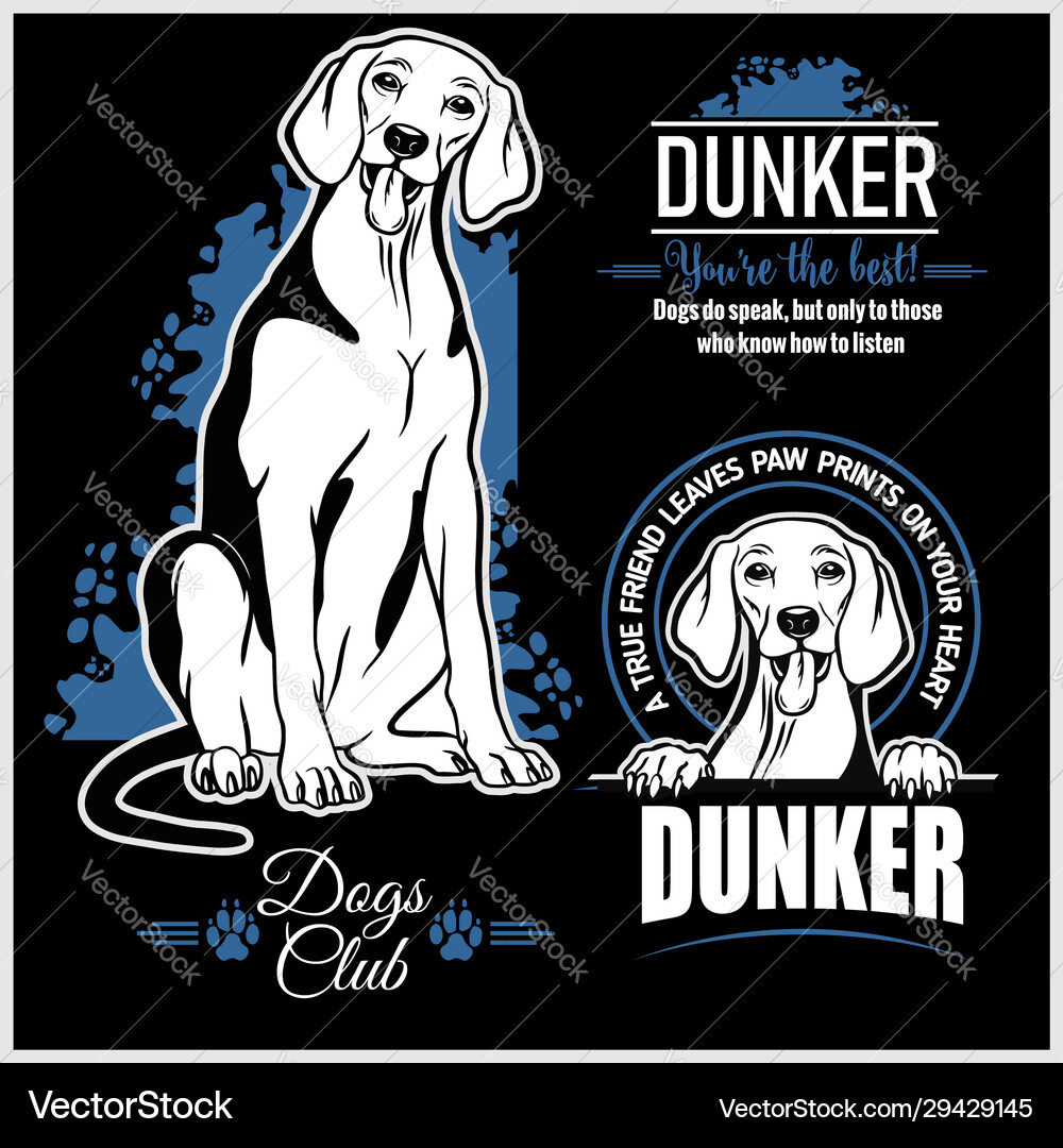Dunker - set for t-shirt logo and template Vector Image