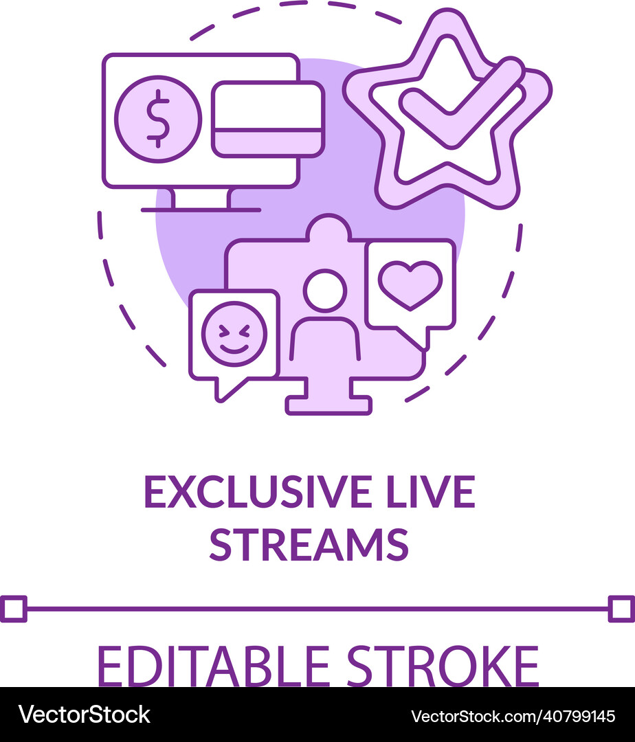 Exclusive live stream purple concept icon Vector Image
