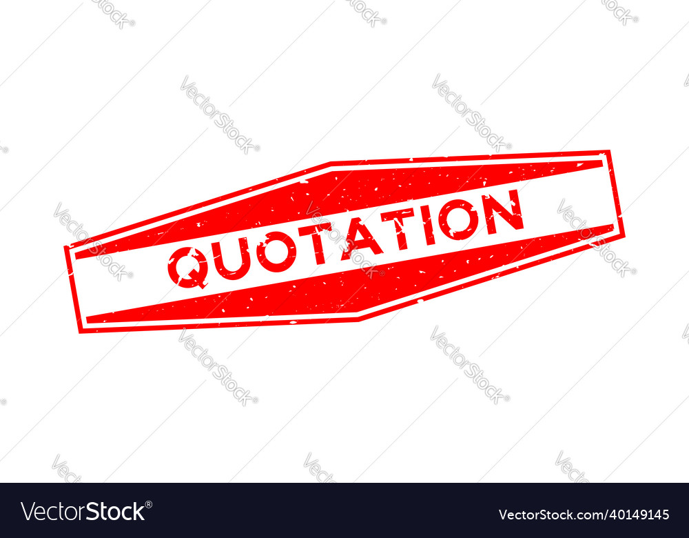 Grunge red quotation word hexagon rubber seal Vector Image