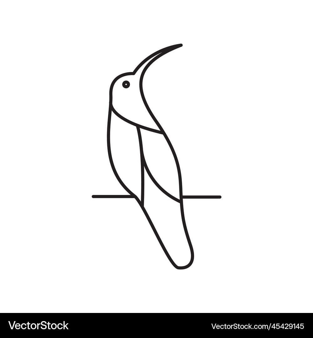 Hummingbird line art icon logo Royalty Free Vector Image
