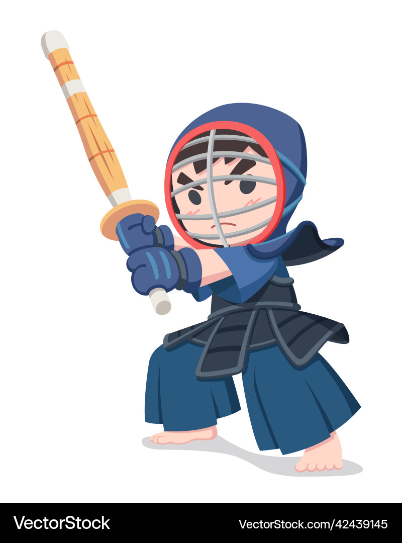 Japanese kendo athlete Royalty Free Vector Image