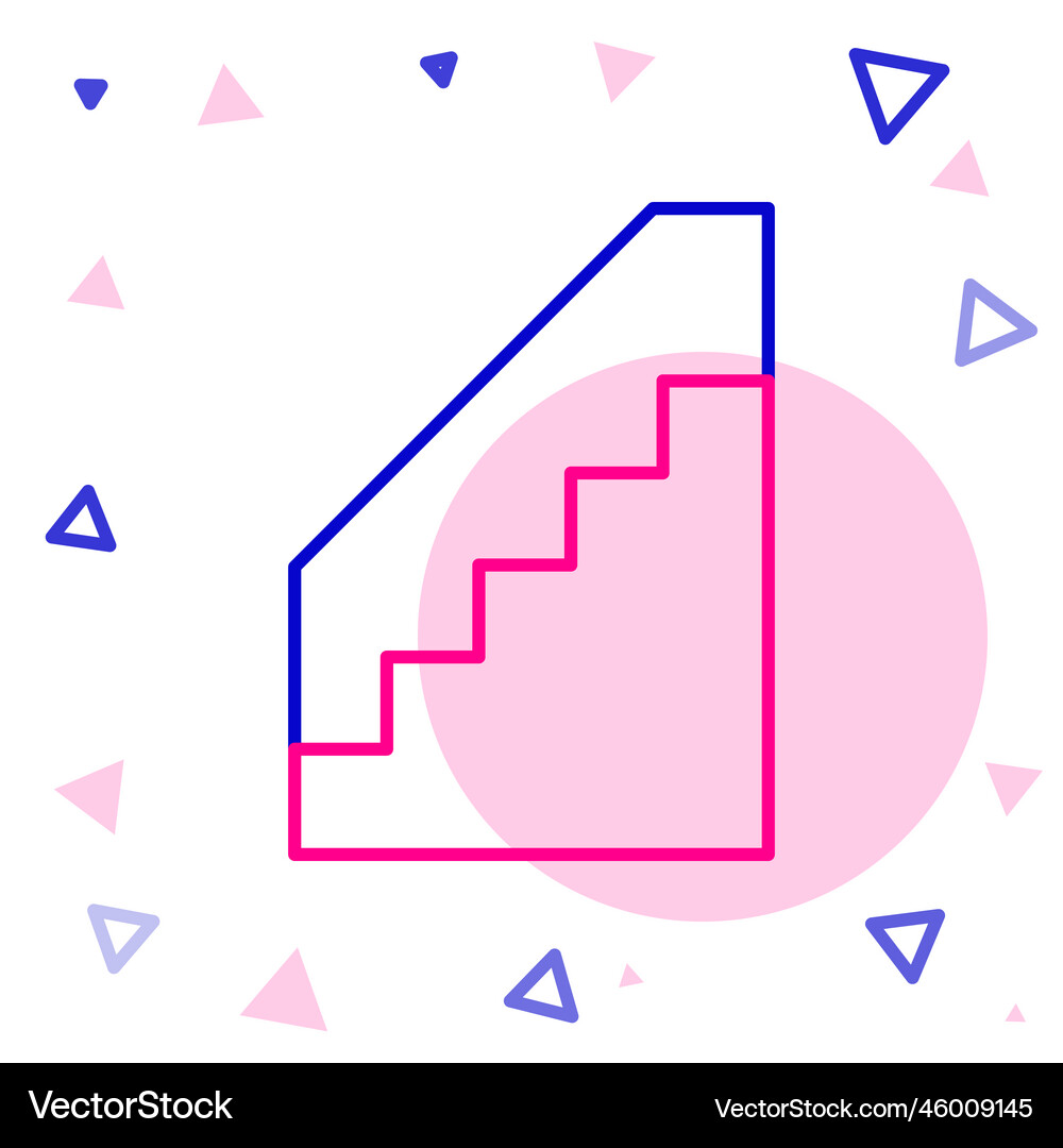 Line stairs up icon isolated on white background Vector Image