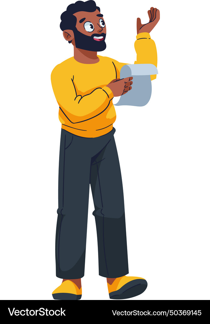 Poet man with poem Royalty Free Vector Image - VectorStock