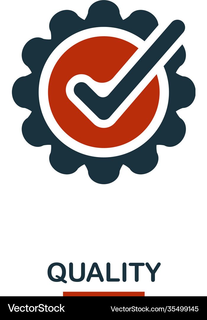 Quality icon in two colors creative black and red Vector Image