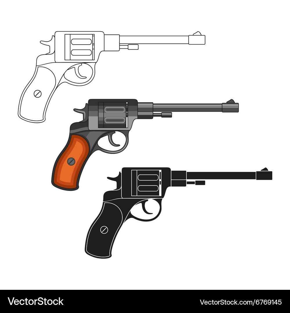Set of revolvers Royalty Free Vector Image - VectorStock