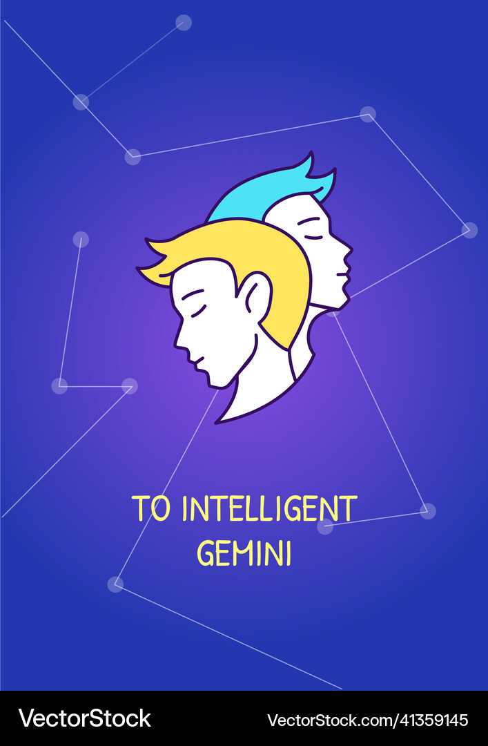 To intelligent gemini greeting aries card Vector Image