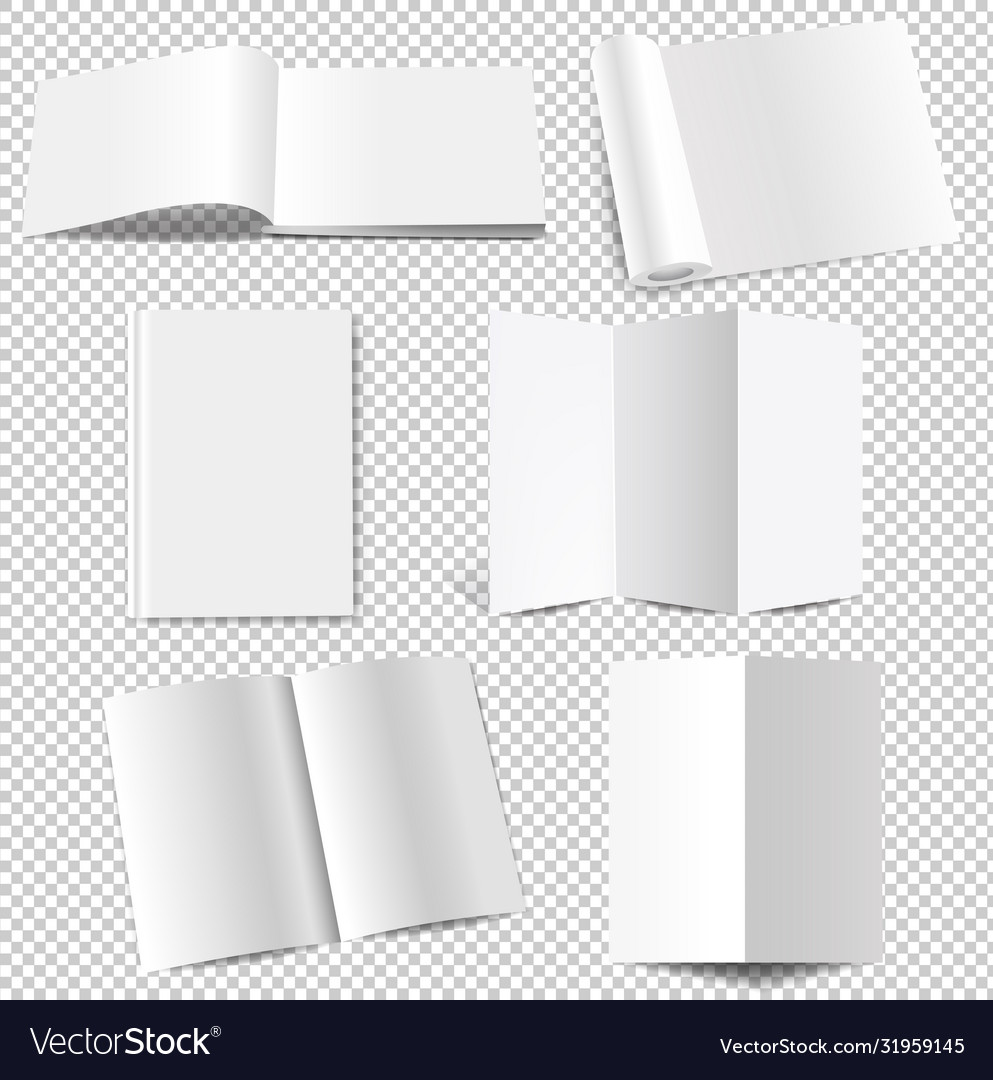 White book template mockup set isolated Royalty Free Vector