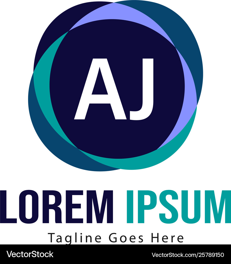 Aj letter logo design creative modern letters Vector Image