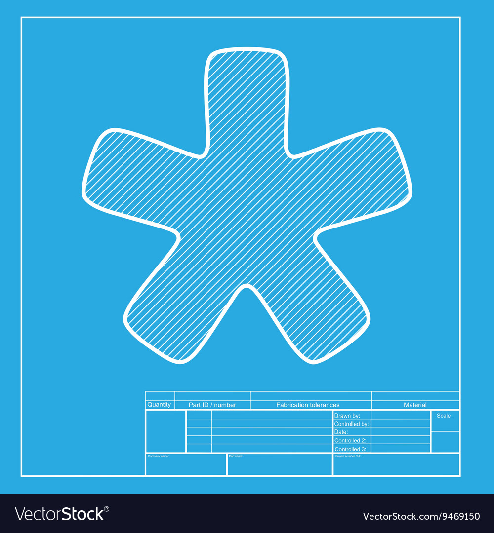 Asterisk star sign white section of icon Vector Image