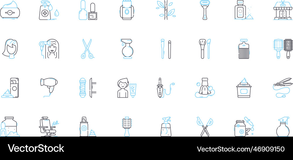 Beauty parlor linear icons set chic elegant Vector Image