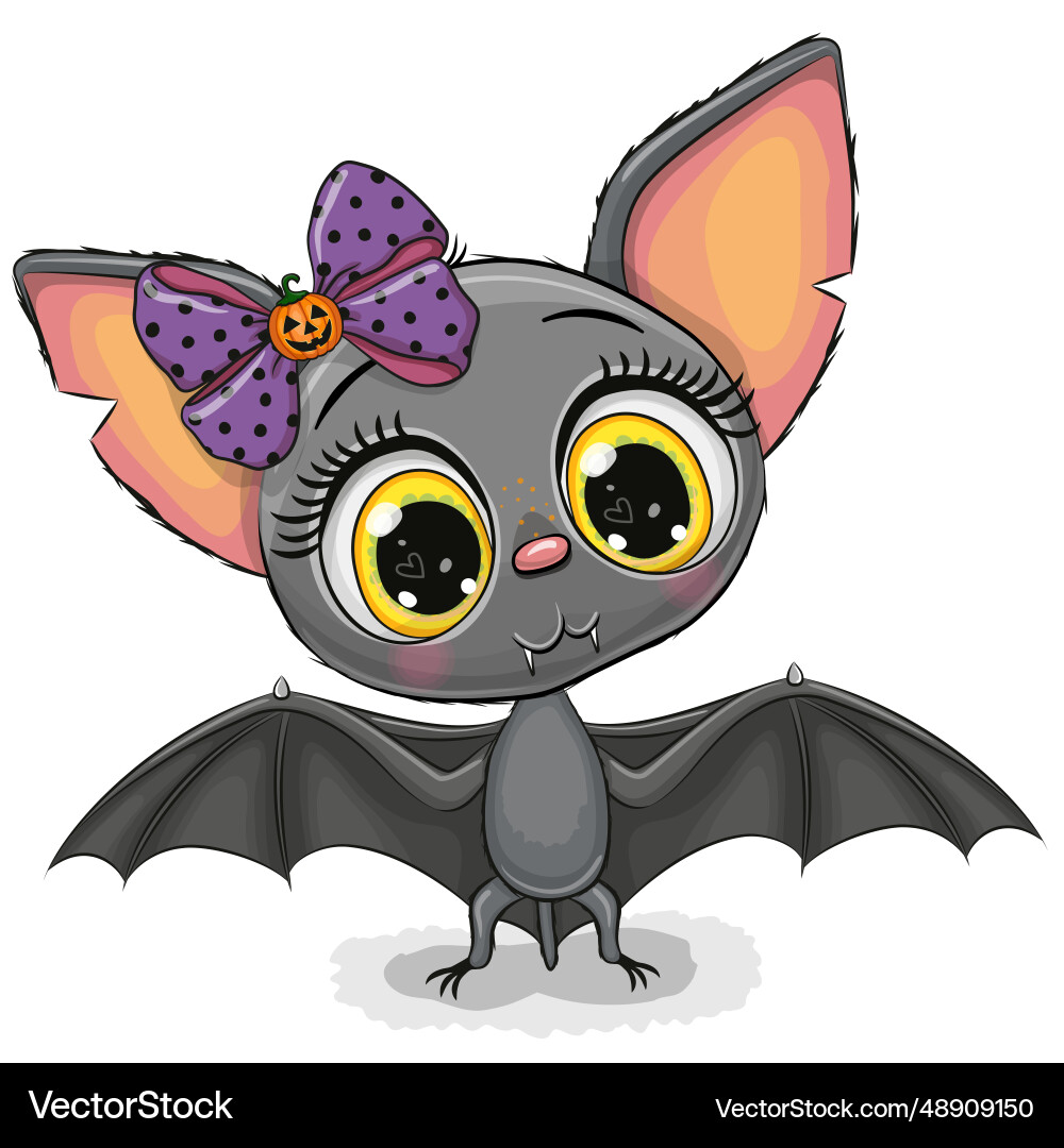 Cartoon bat isolated on a white background Vector Image