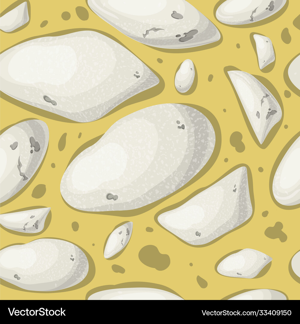 Cartoon white stone texture seamless pattern Vector Image