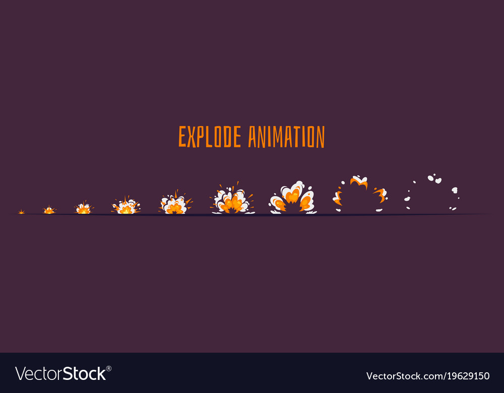 Explode effect burst sprites Royalty Free Vector Image