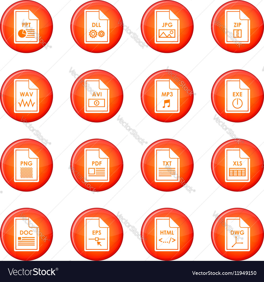 File format icons set Royalty Free Vector Image