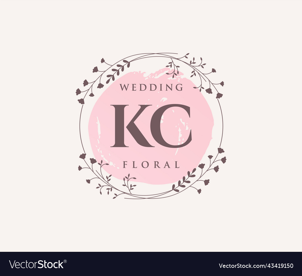 Kc initials letter wedding monogram logos Vector Image Kc initials letter wedding monogram logos Vector Image