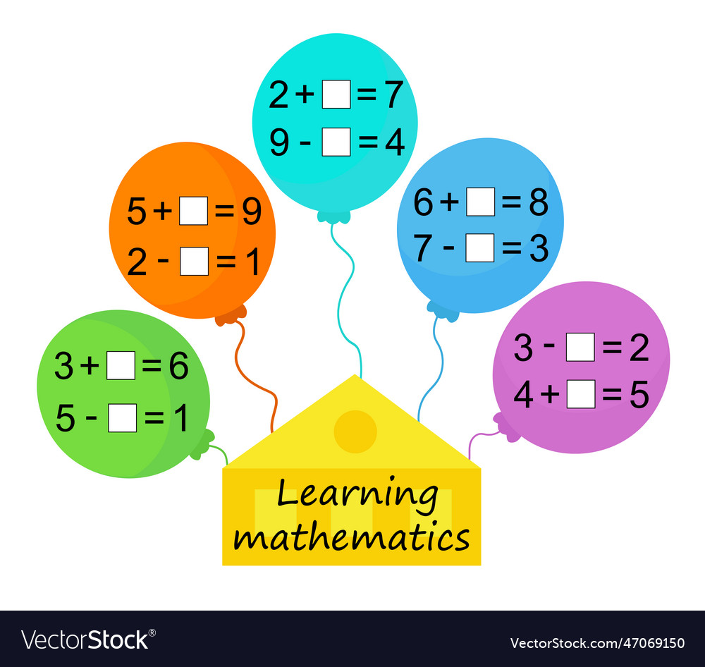 Learning mathematics mathematical puzzle game Vector Image