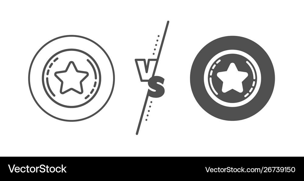 Loyalty star line icon bonus points discount Vector Image