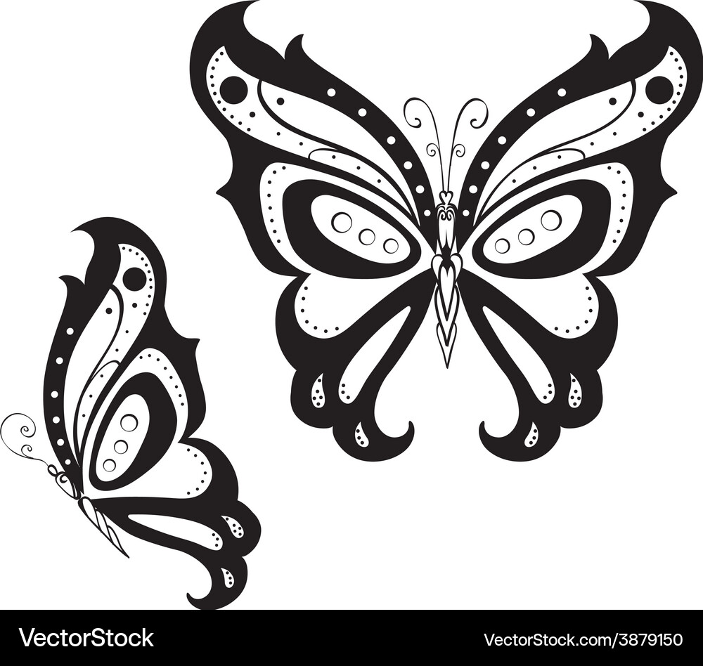 Ornamented abstract silhouette butterfly Vector Image