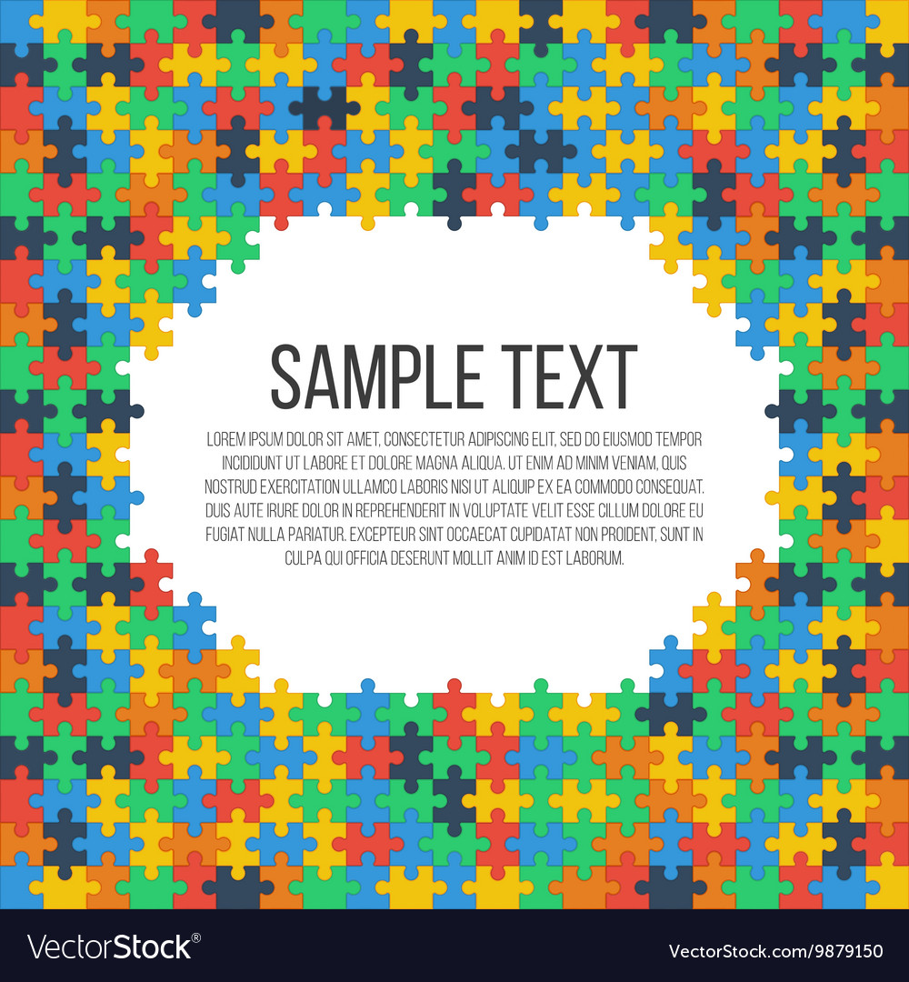 Puzzle frame template Royalty Free Vector Image