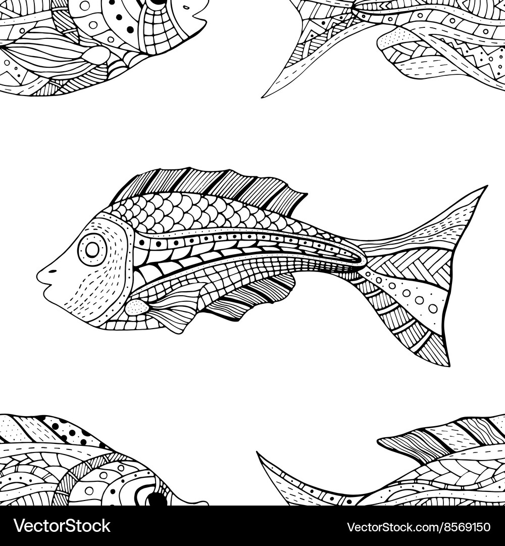 Seamless of fish background Royalty Free Vector Image