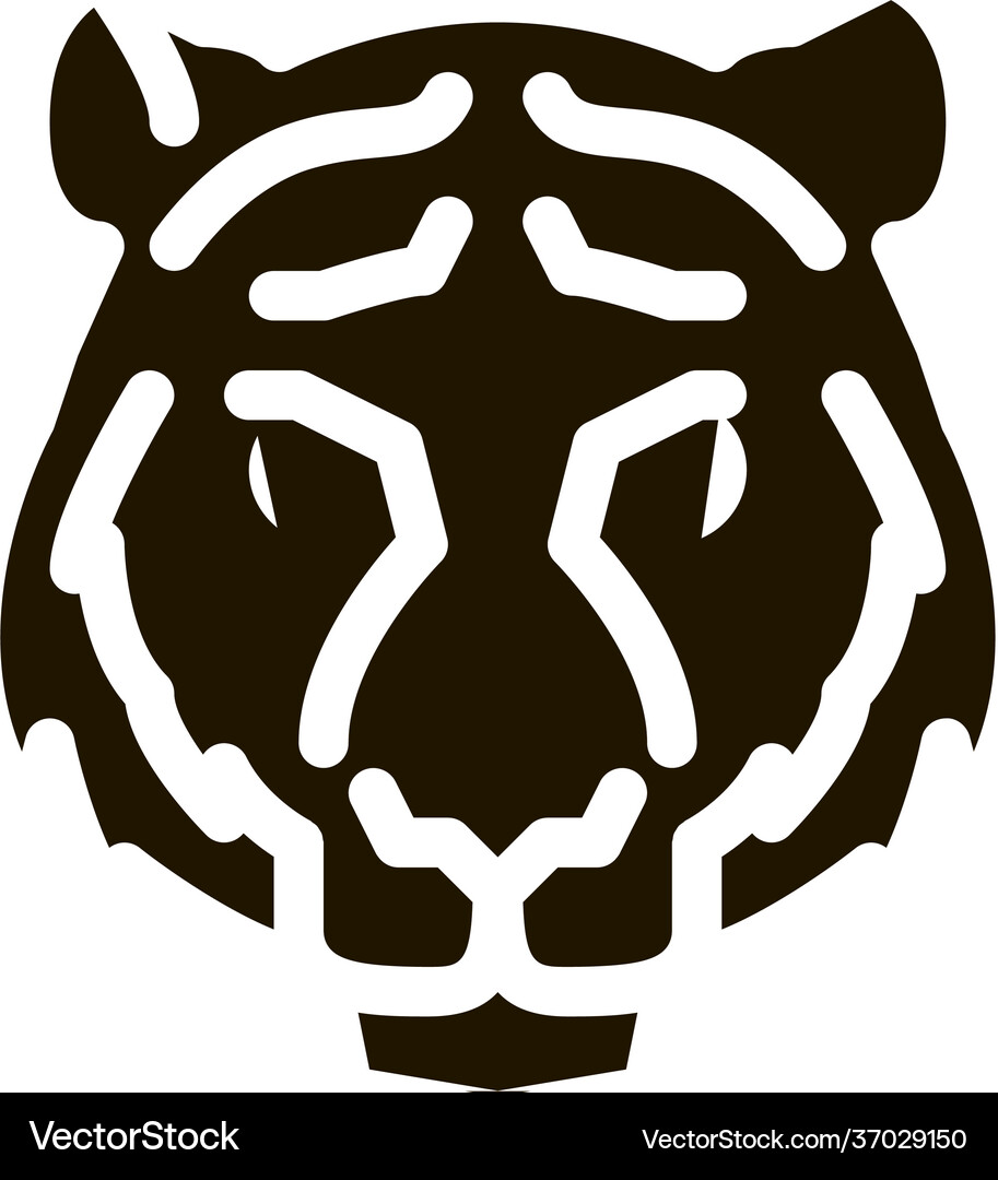 Tiger animal icon glyph Royalty Free Vector Image
