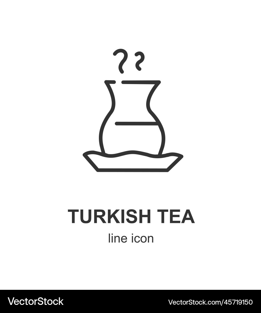 Turkish tea cup sign thin line icon emblem concept