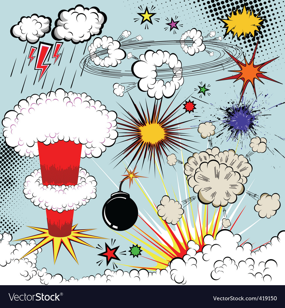 Vector comic book explosion Royalty Free Vector Image