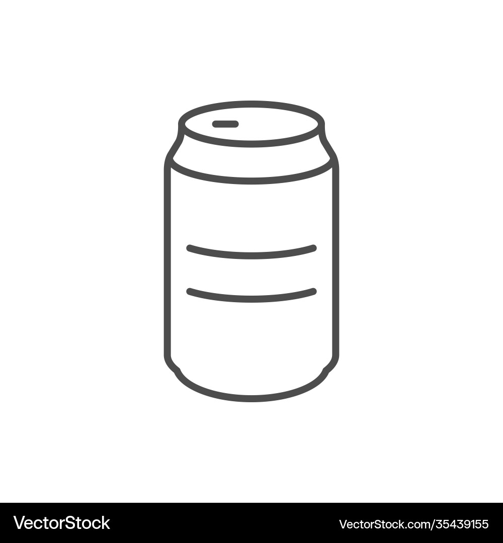 Aluminum can line outline icon Royalty Free Vector Image