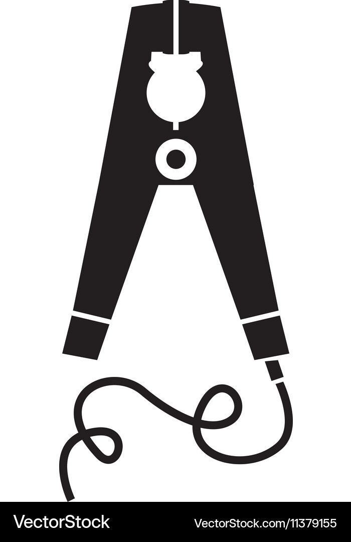Black silhouette electric pin with wired Vector Image