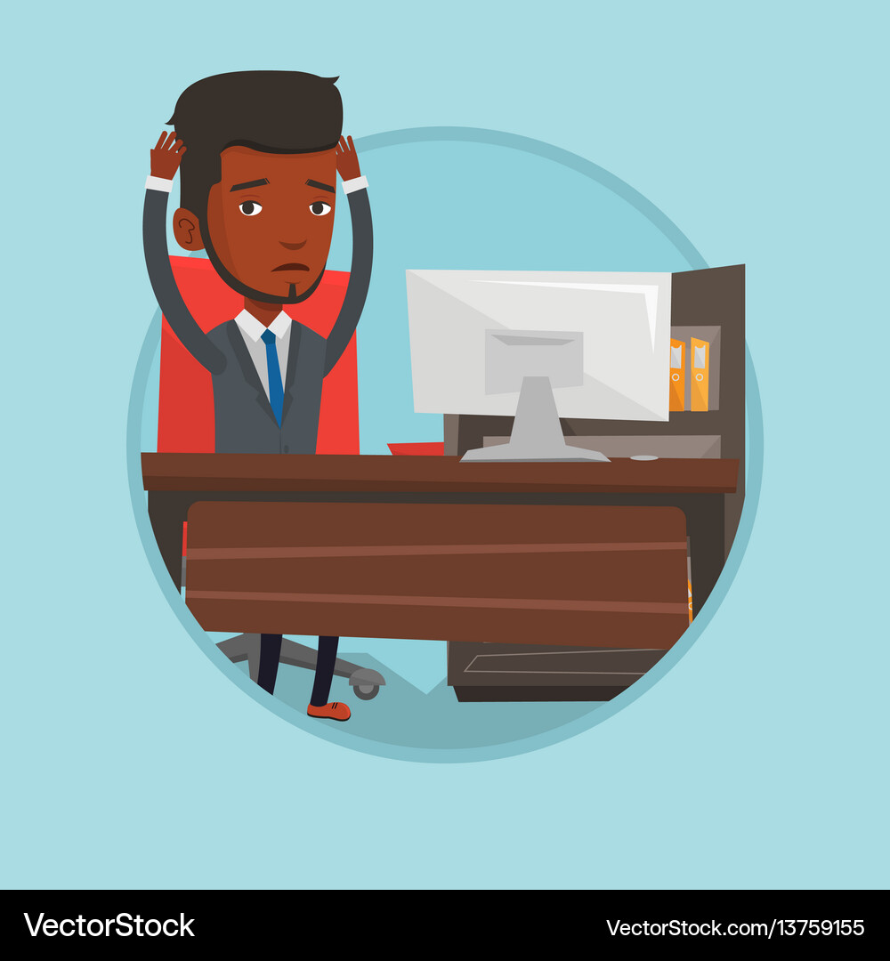 Business man feeling stress from work Royalty Free Vector