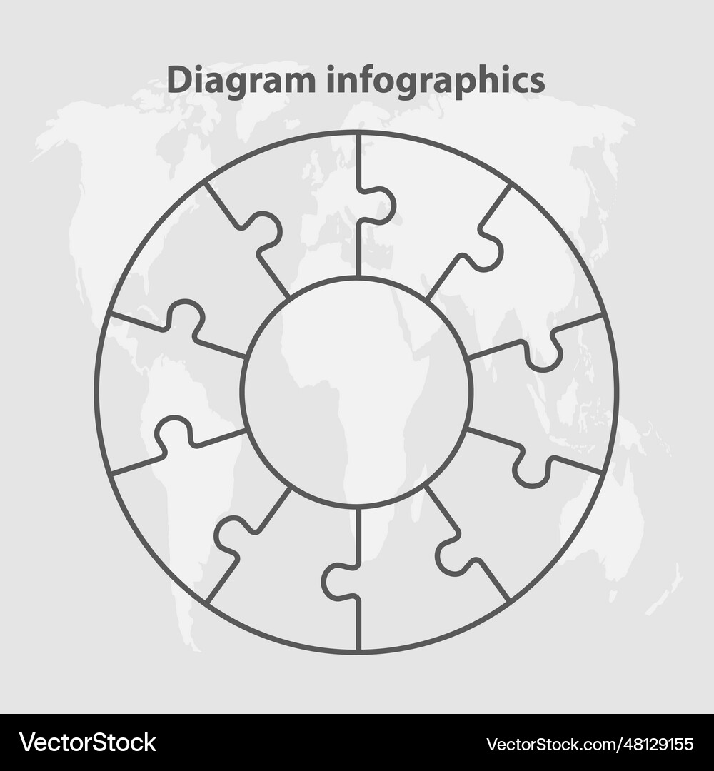 Diagram infographic for 10 steps circle puzzle Vector Image