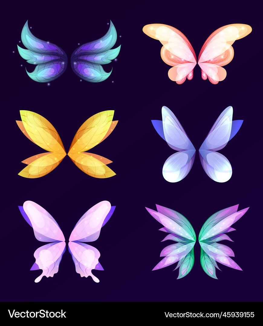 Different wings of fairy Royalty Free Vector Image