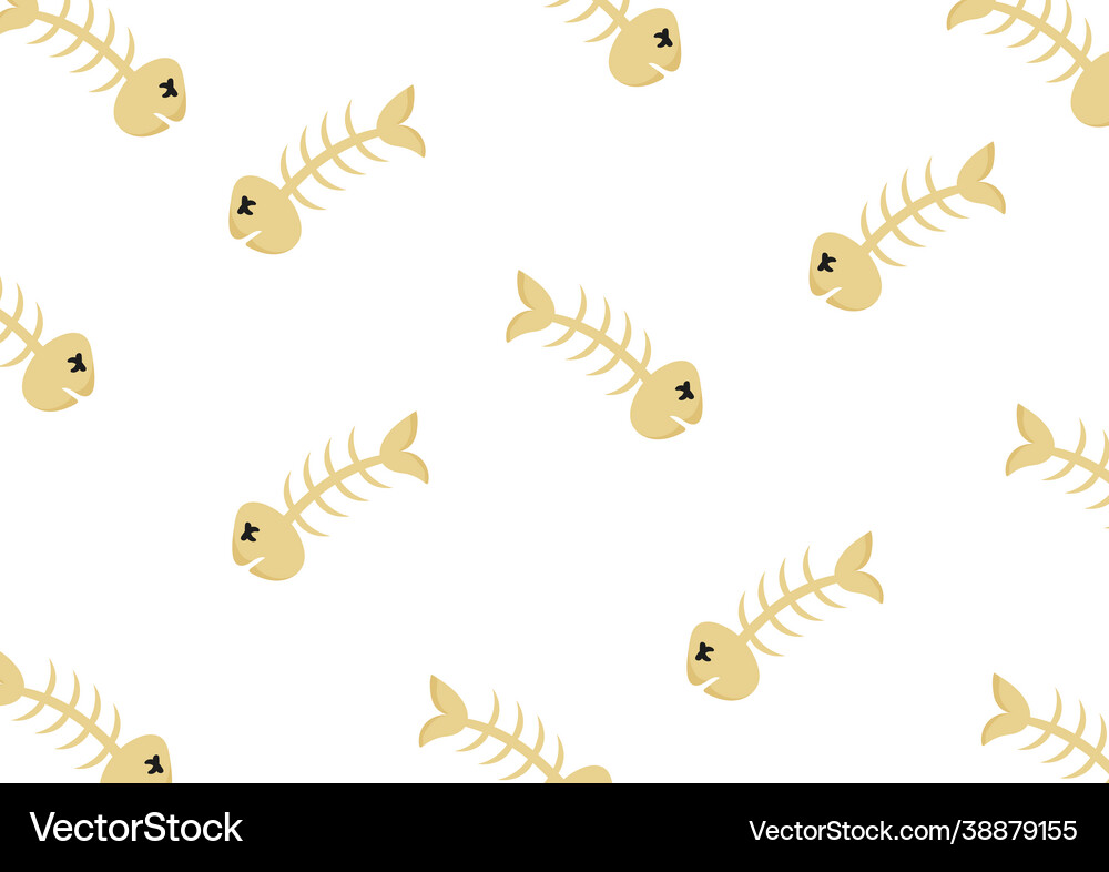 Fish bone background with cats favorite food theme