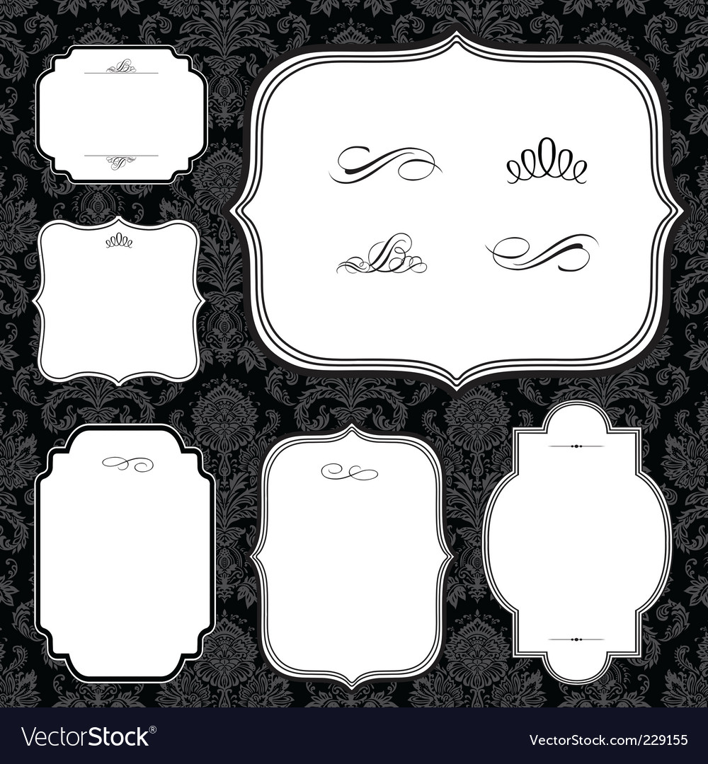 Frames and black pattern Royalty Free Vector Image