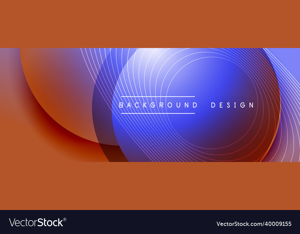 Gradient circles with shadows techno Royalty Free Vector