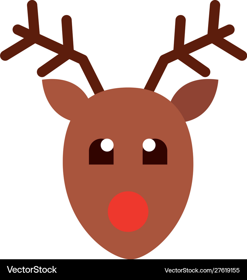 Happy merry christmas reindeer head Royalty Free Vector
