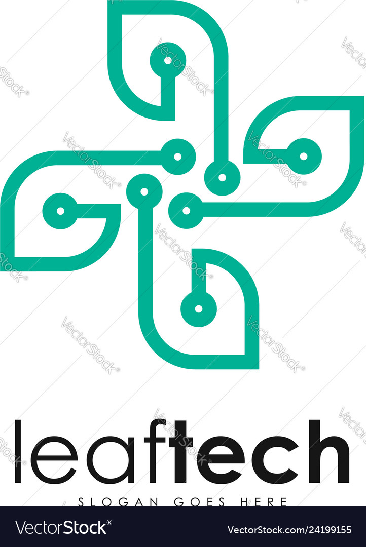 Leaf tech logo Royalty Free Vector Image - VectorStock
