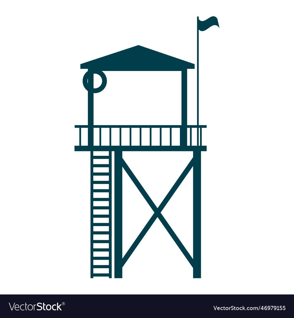 Lifeguard tower icon station beach building Vector Image