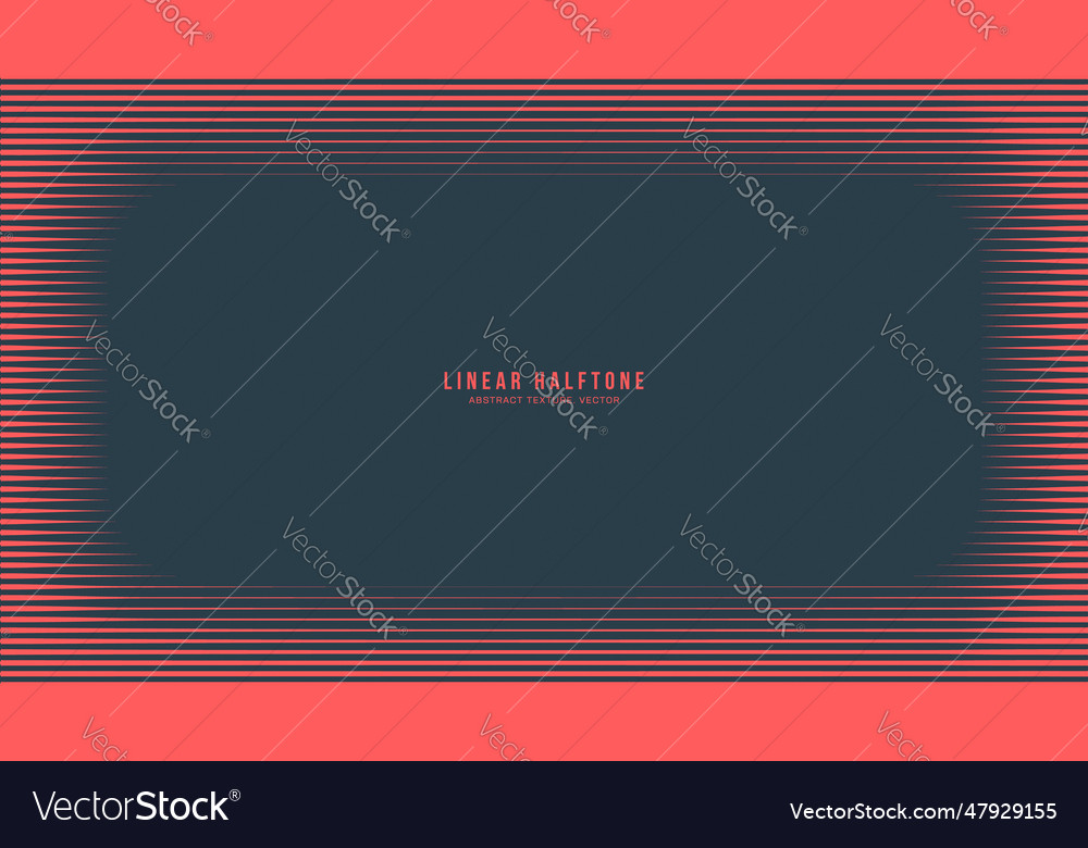 Linear Halftone Pattern Vignette Frame Red Black Vector Image