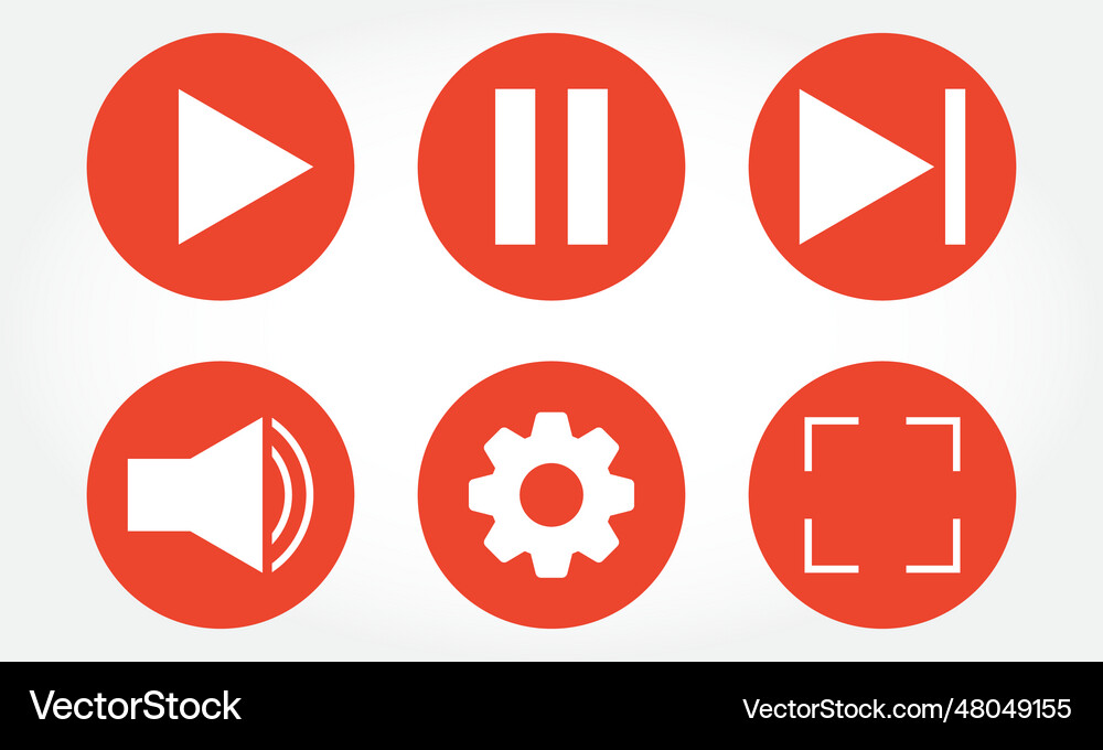 Media player buttons for social play icon Vector Image