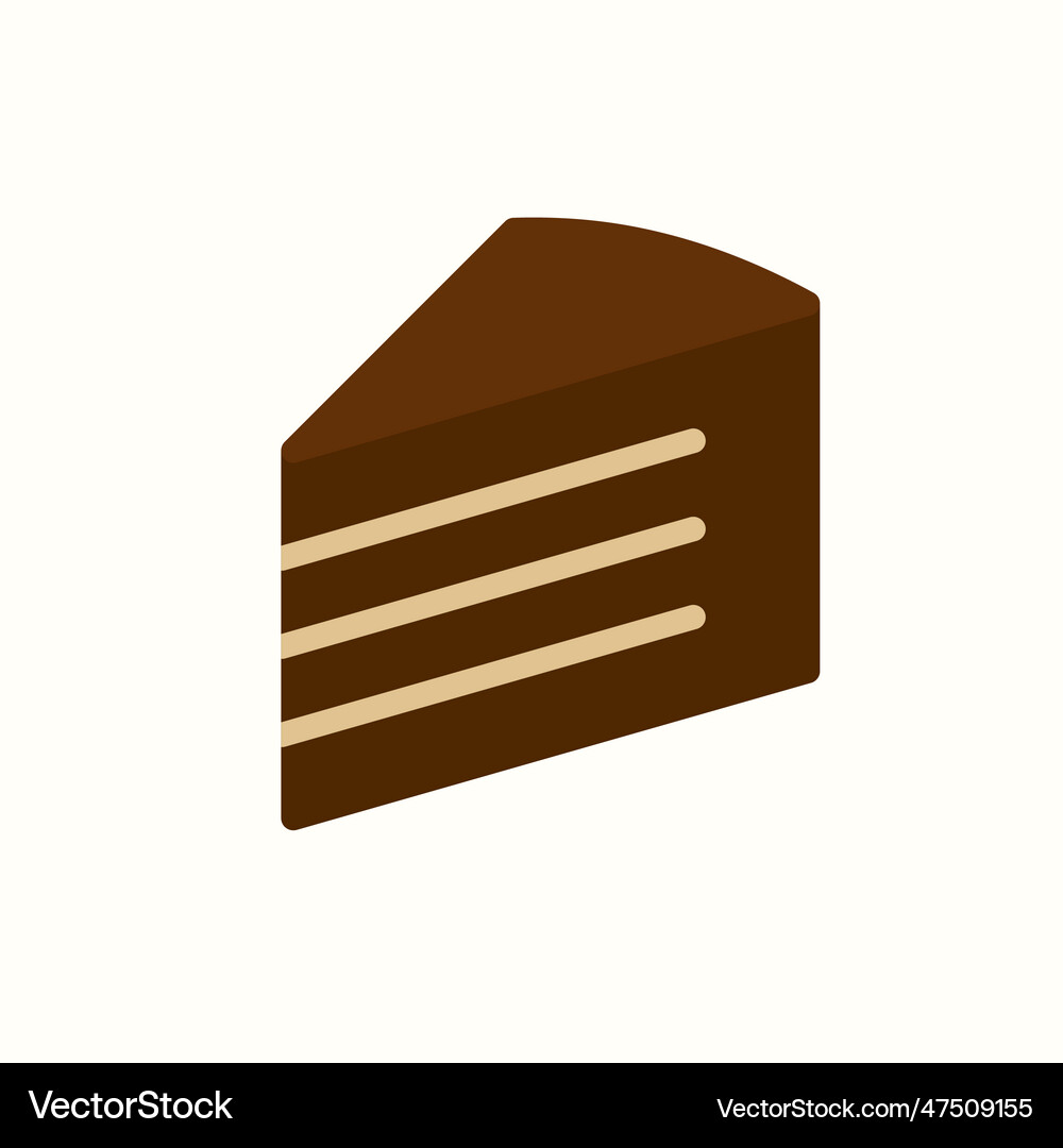 Piece of chocolate cake icon Royalty Free Vector Image