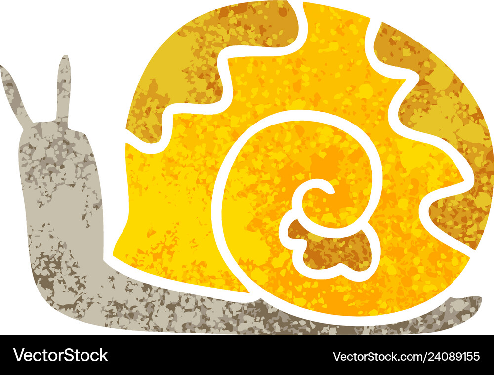 Quirky retro style cartoon snail Royalty Free Vector Image