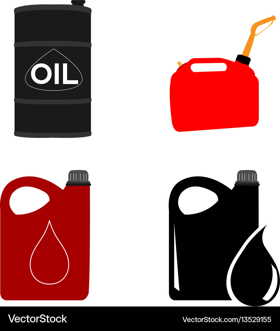 Set of oil containers Royalty Free Vector Image