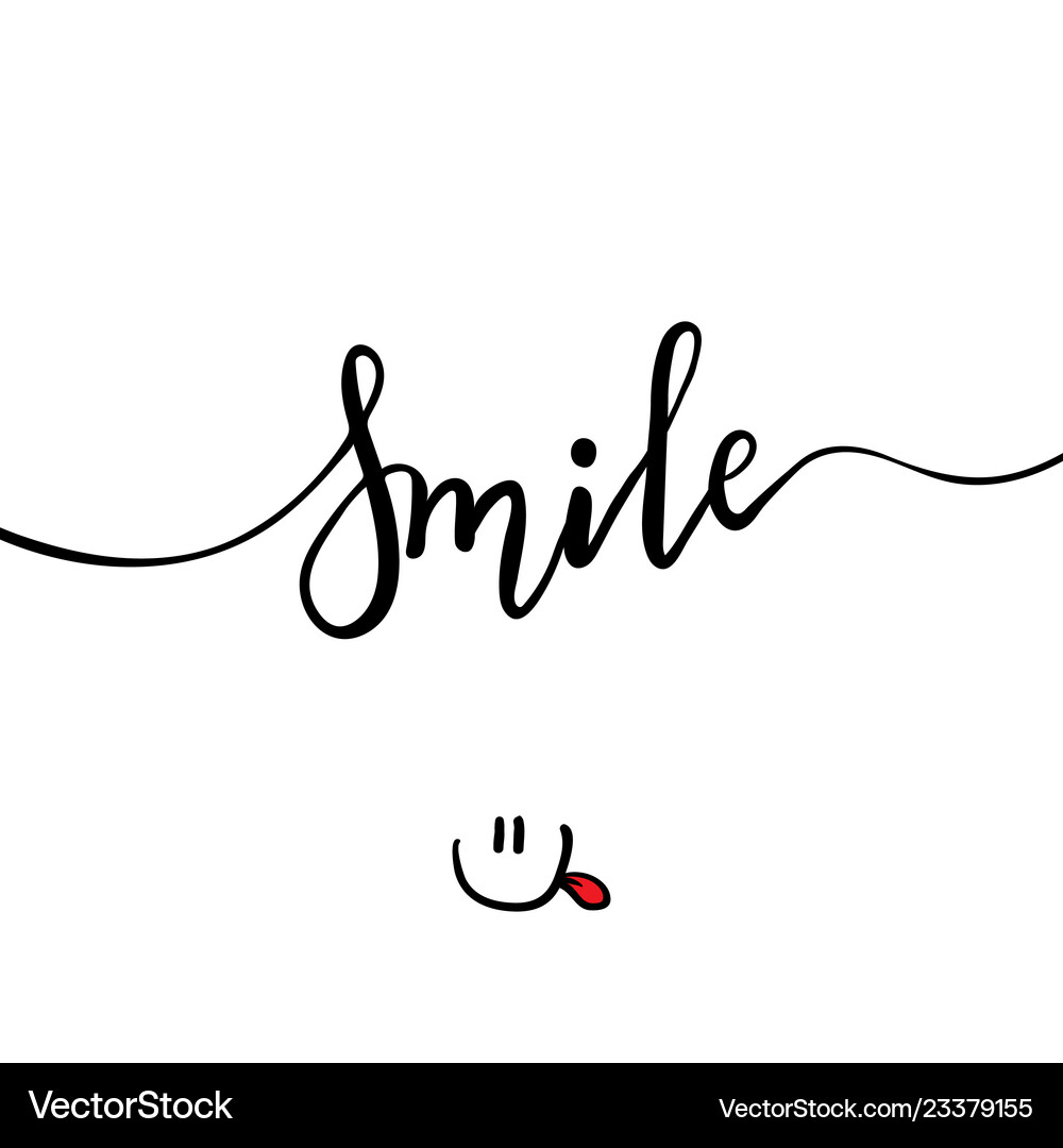 Smile lettering cartoon Royalty Free Vector Image