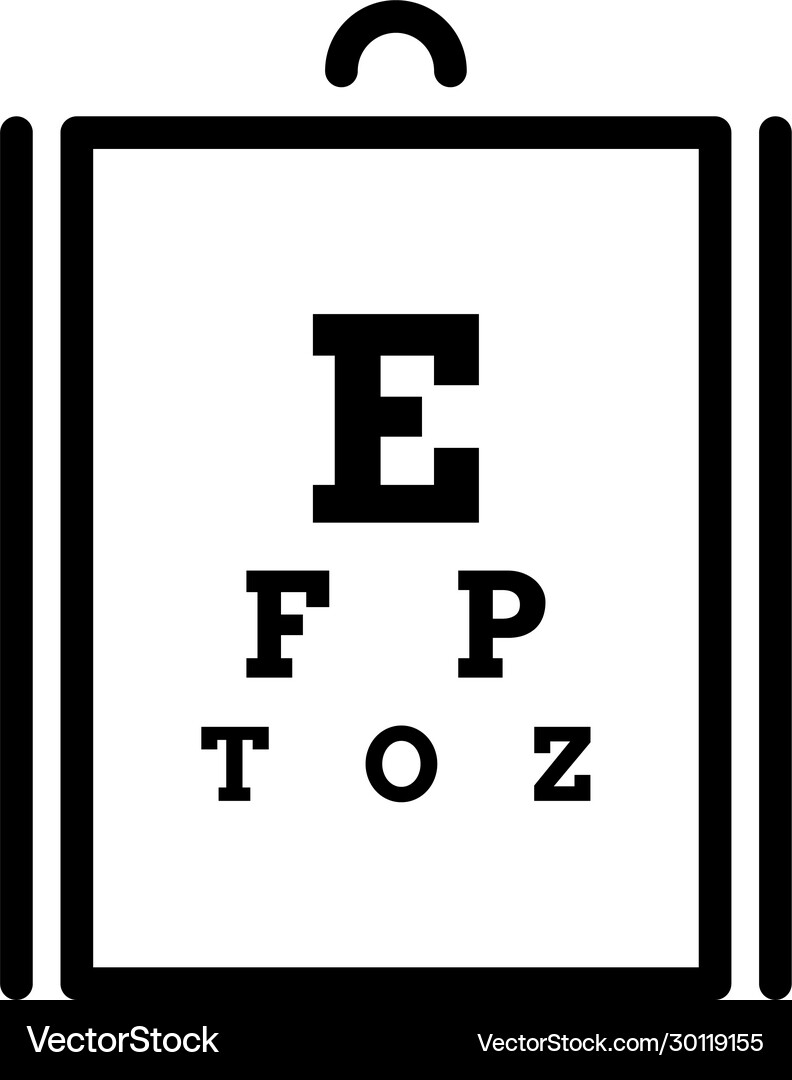 Snellen Chart Line Art Icon Lizenzfreies Vektorbild
