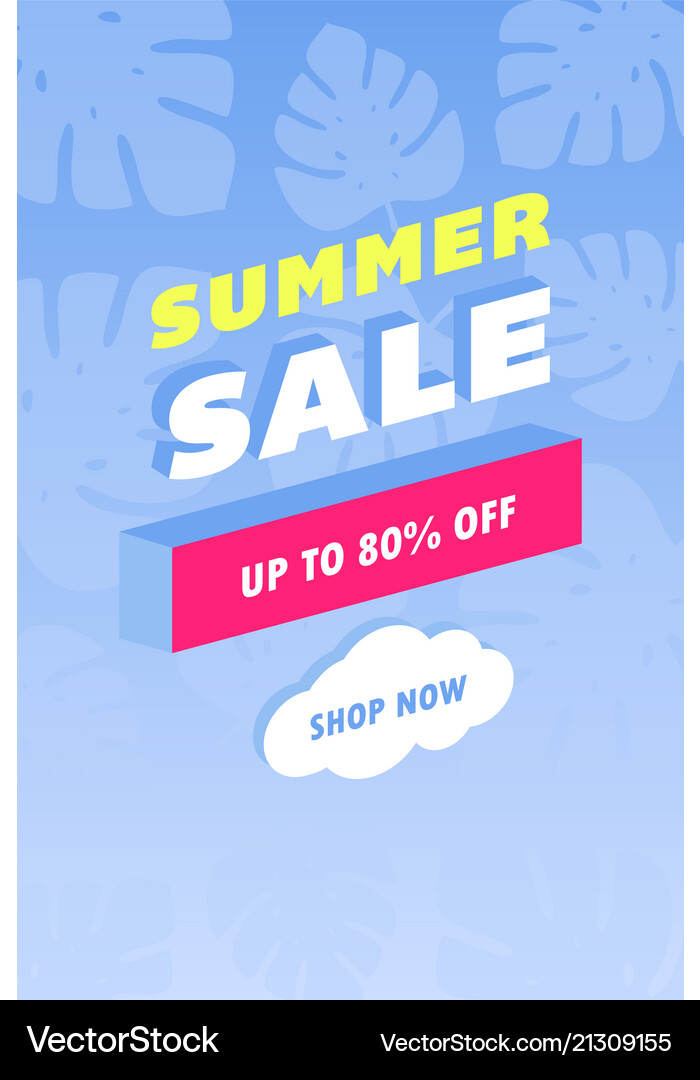 Summer sale design layout for banner Royalty Free Vector