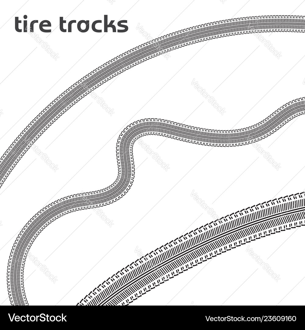 Car wheel tire tracks Royalty Free Vector Image
