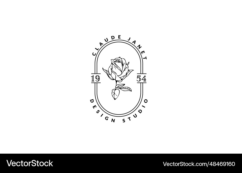Floral logo element botanical hand drawn Vector Image