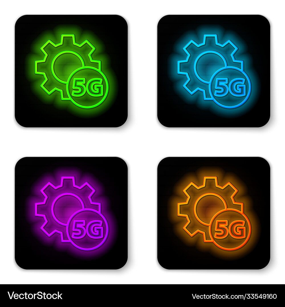 Glowing neon line setting 5g new wireless internet